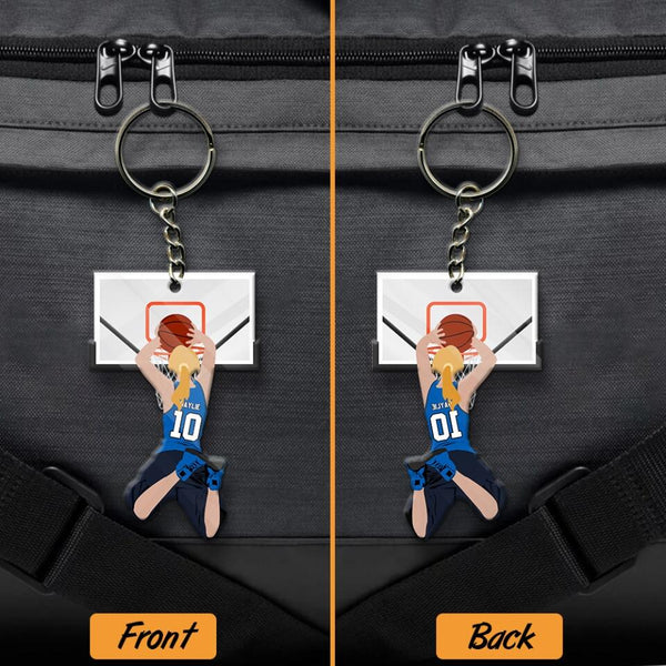 Basketball Keychain Slam Dunk Personalized Sport Gift - Baller Crown